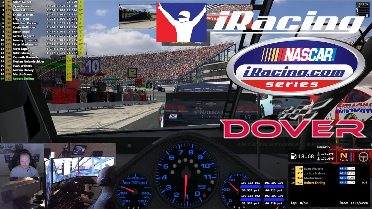 iRacing - NASCAR Class A Series - Dover - Fixed setup 50 laps - YouTube