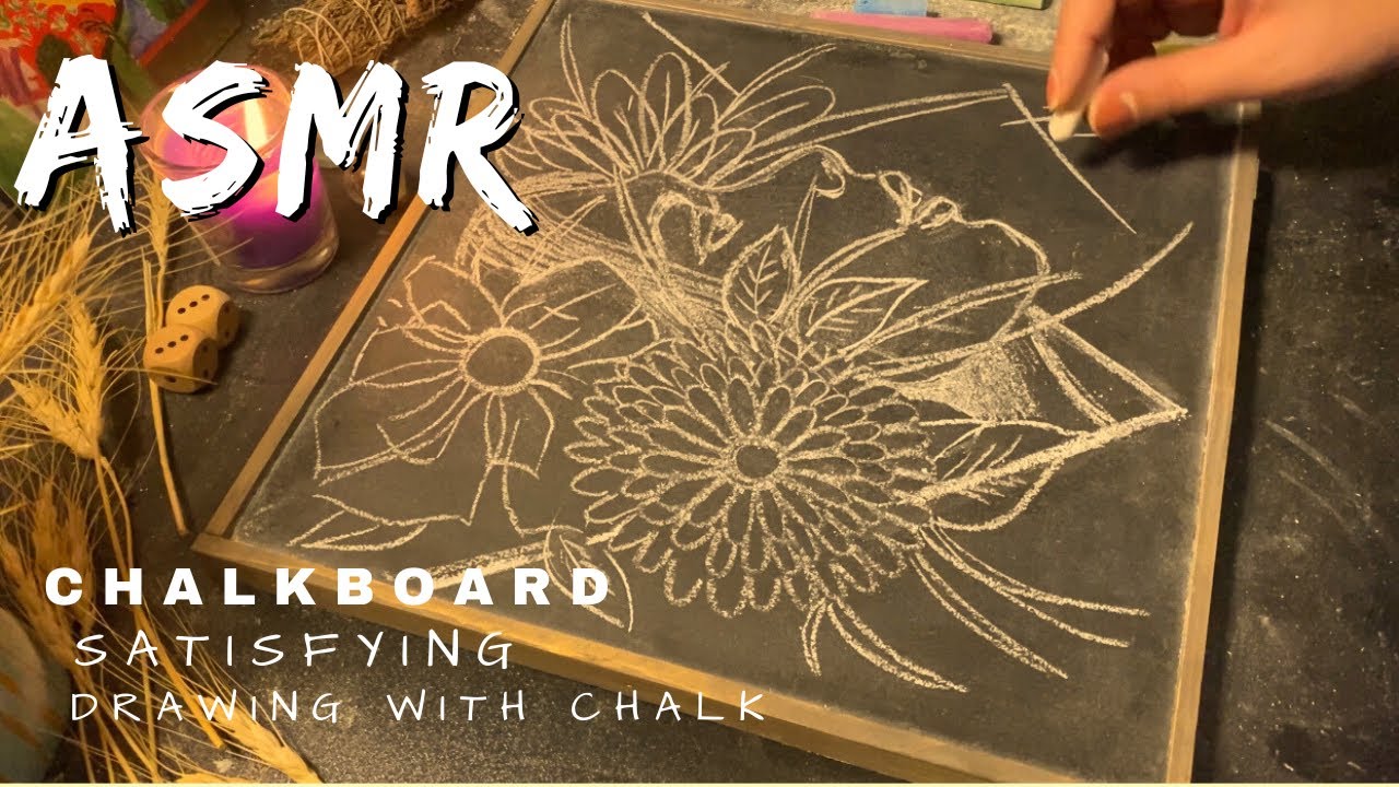 ASMR chalk drawing/really satisfying and relaxing/no talking video ...