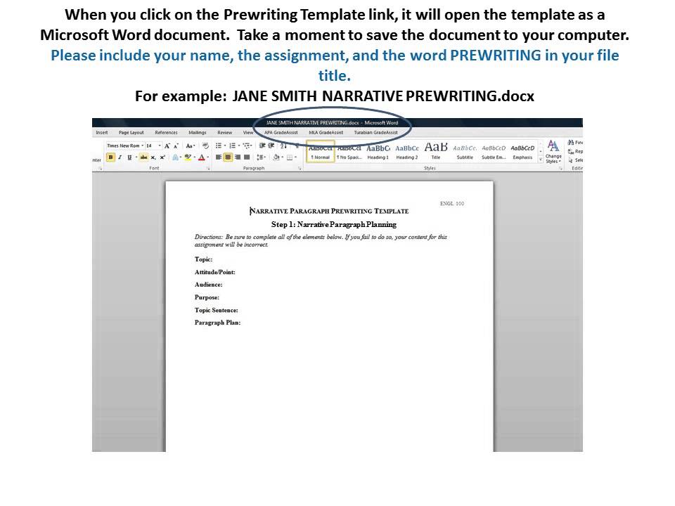 How to Use Prewriting Templates in English 100 - YouTube