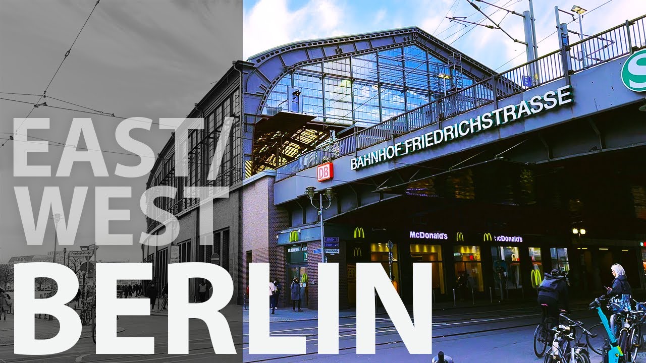 Cold War Border | Friedrichstraße – West and East Berlin | 4K LIVE ...