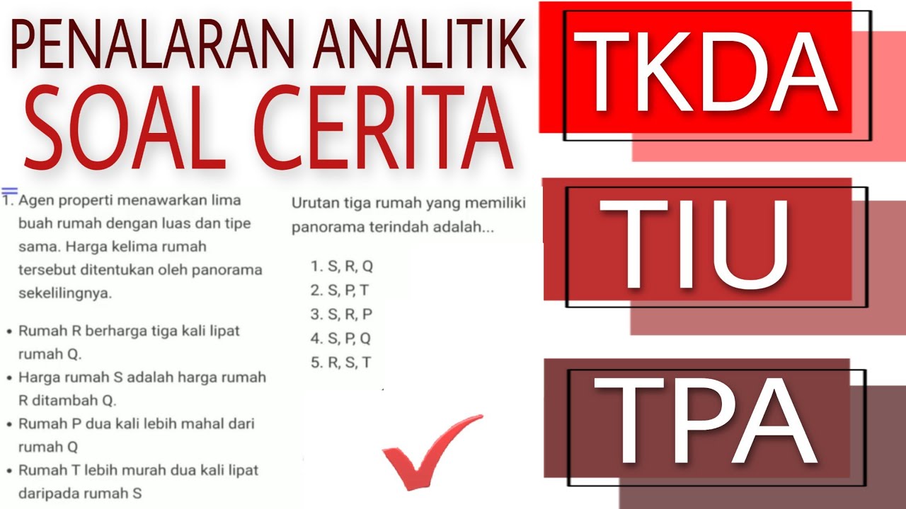 Penalaran analtik | Soal Cerita | TKDA SERDOS | TIU | TPA - YouTube