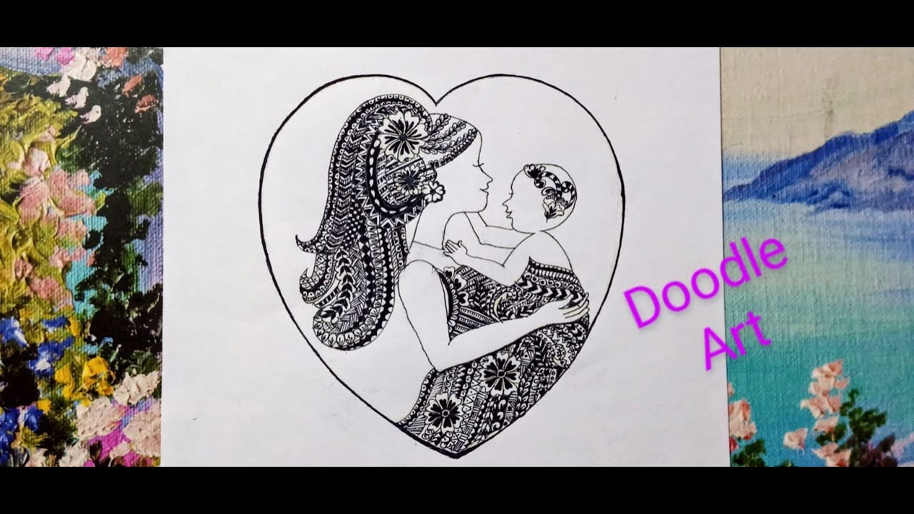 Doodle Art || Zentangle || Mother and Child special art - YouTube