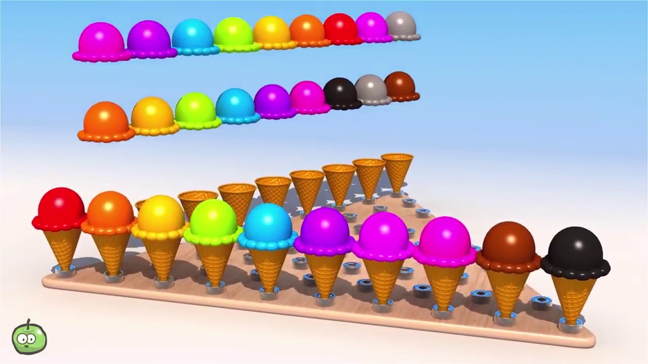 Loopy LearningP2 Learn Colors with 3D Ice Cream Soccer Balls - Color ...