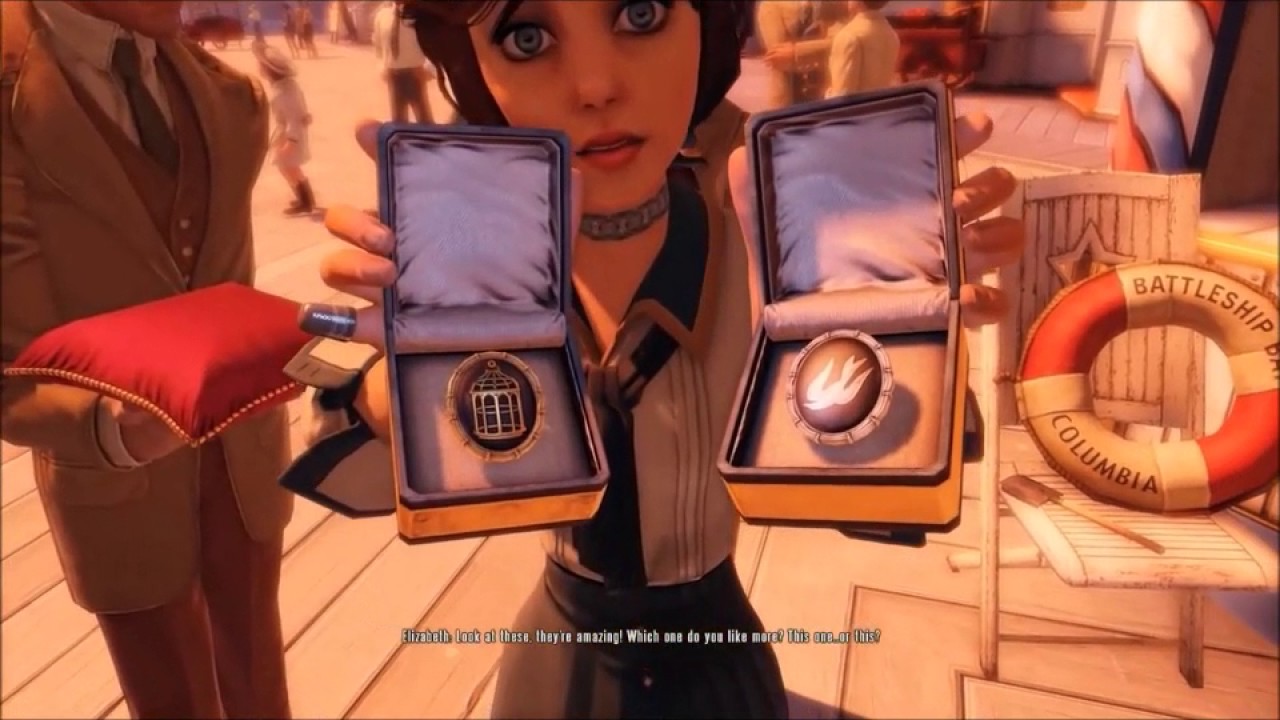 BioShock Infinite - Lutece twins - Coin flip and brooch cutscenes - YouTube