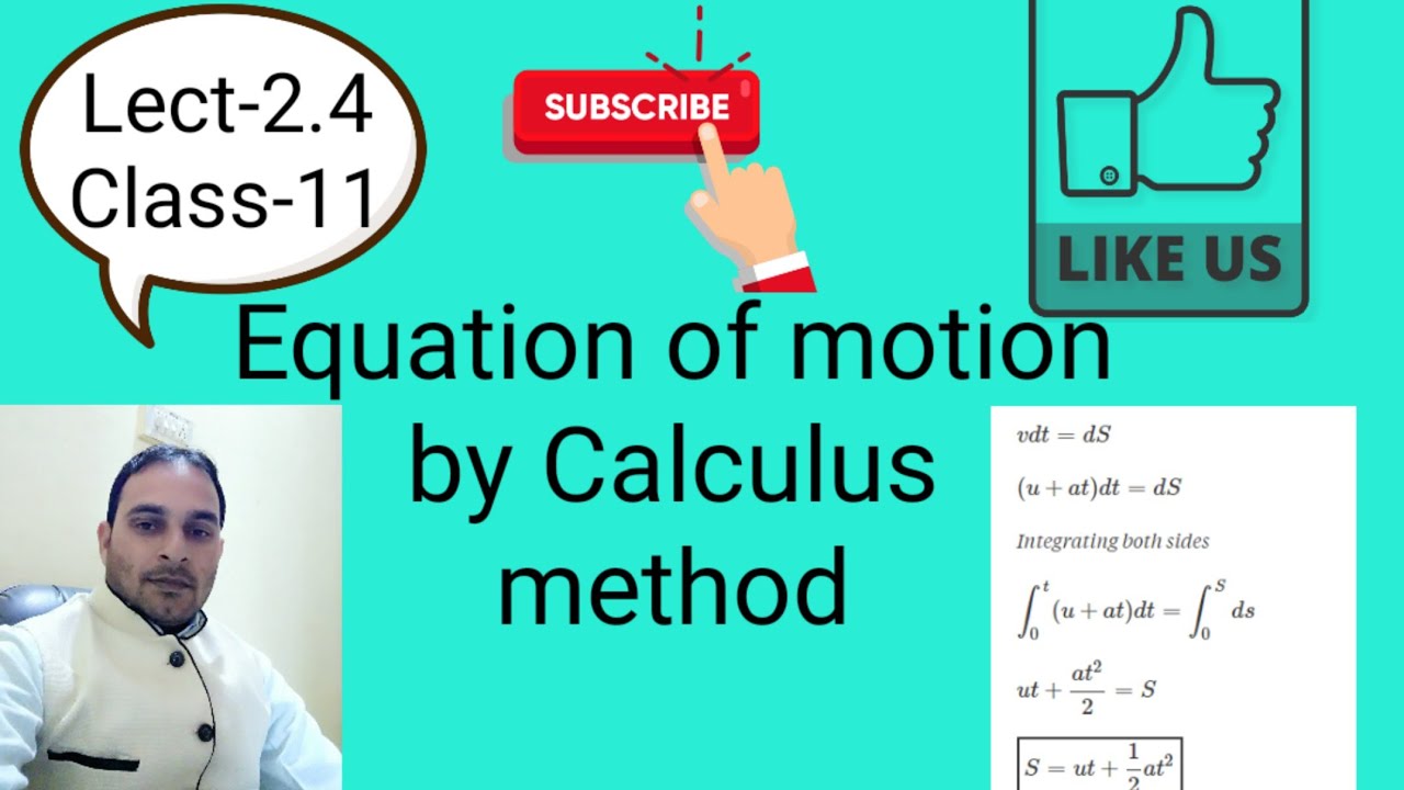 Lect-2.4,,,class-11,,, Equation of Uniform motion ,,by Calculus method ...