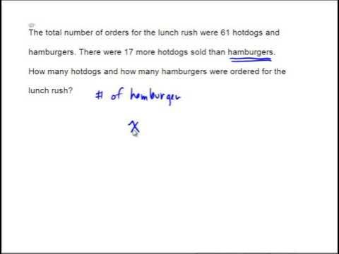 Solving a word problem with two unknowns using a linear equation - YouTube