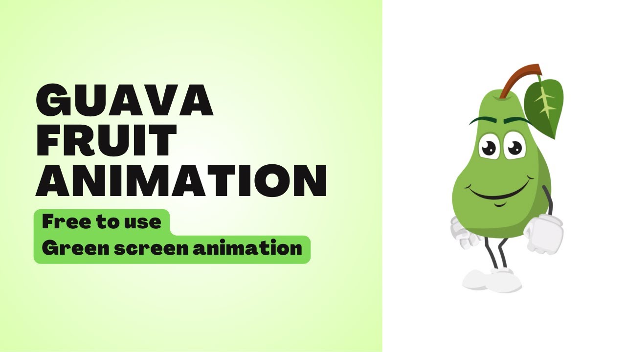 Guava fruit animation - free to use - green screen - Idle, Walk, Run ...