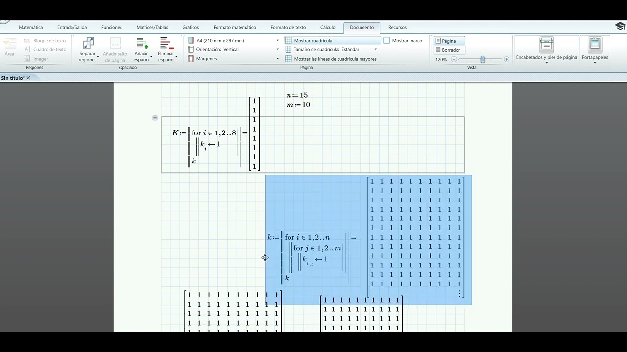 COMO INSERTAR MATRICES (PROGRAMANDO) EN MATHCAD - YouTube