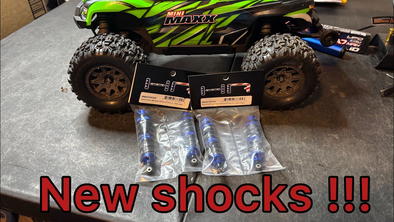 Traxxas Mini Maxx New Shocks + Mud Bash - YouTube