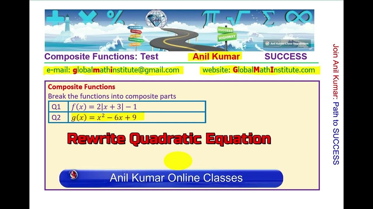 How to Write a Function as Composition of 2 Functions IB SL Math Pre ...