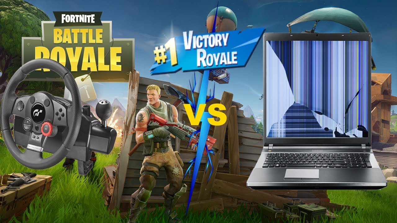 Fortnite: Battle Royale 1v1s | Old Laptop VS Steering Wheel - YouTube