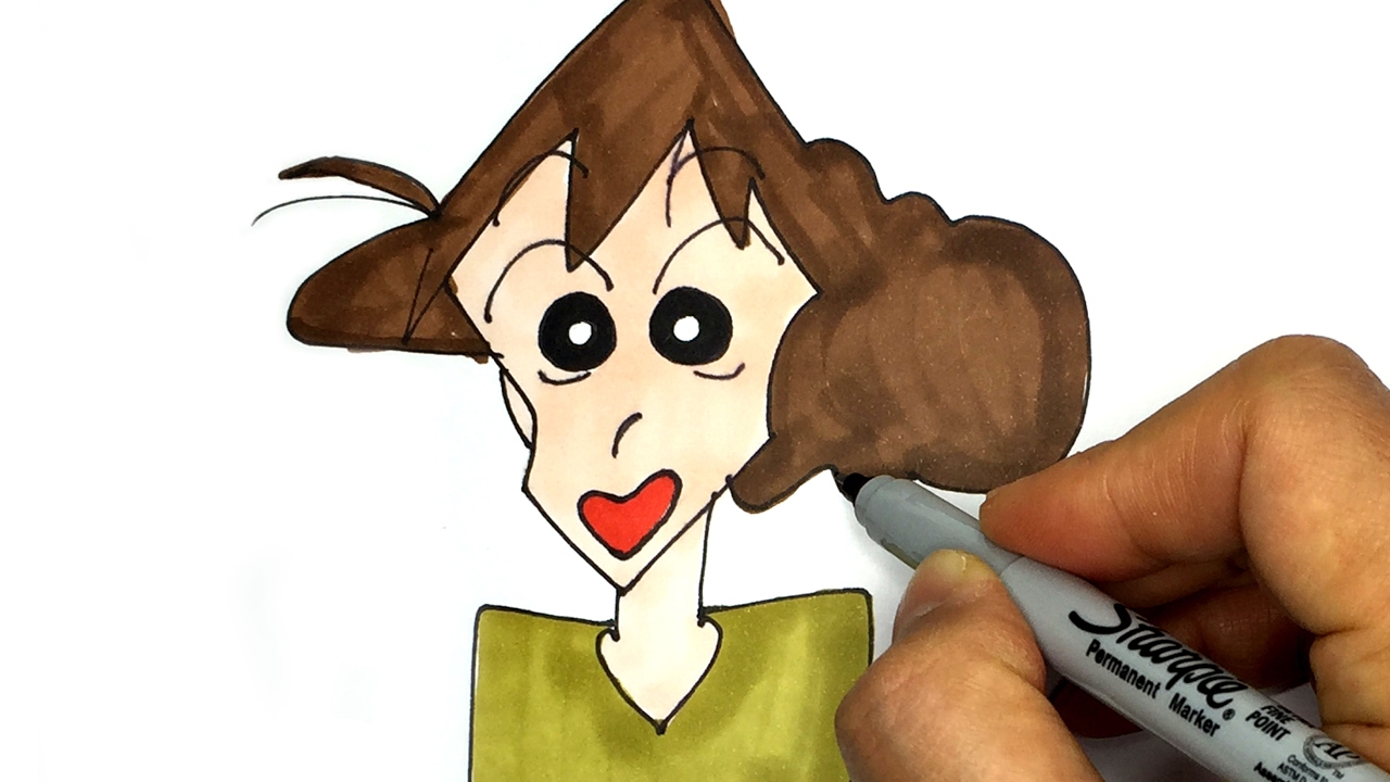 짱구엄마 그리기 - 짱구는 못말려 캐릭터 손그림 그리기 짱구 그리기 | How to draw Misae Nohara(野原みさえ ...