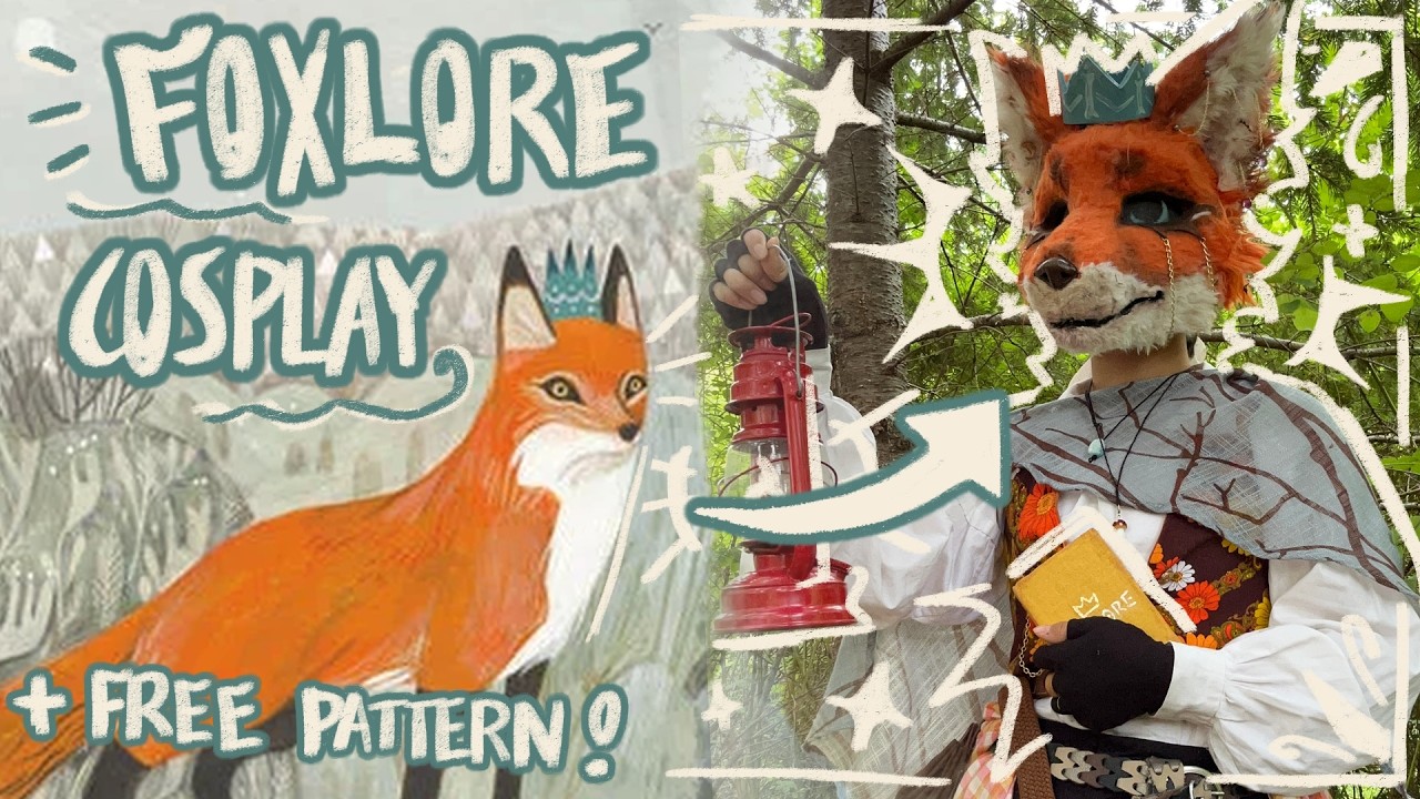 I made a Foxlore mask from The Crane Wives! [Free Pattern] - YouTube