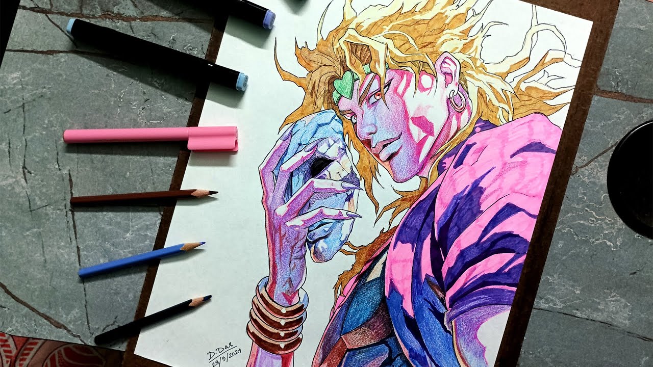 Drawing Dio Brando/Jojo's Bizarre Adventure/Full Timelapse video - YouTube