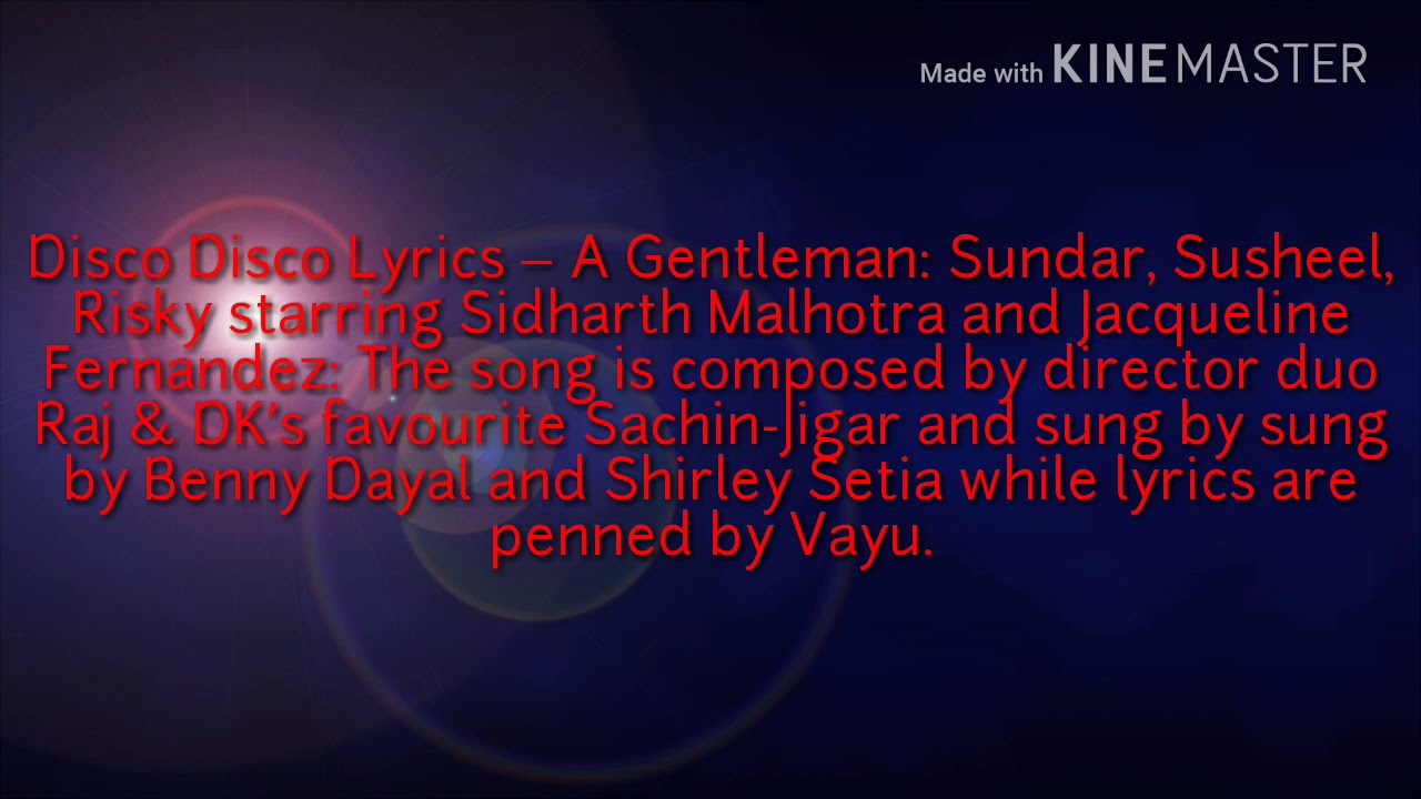 Disco Disco lyrics from a gentleman - YouTube