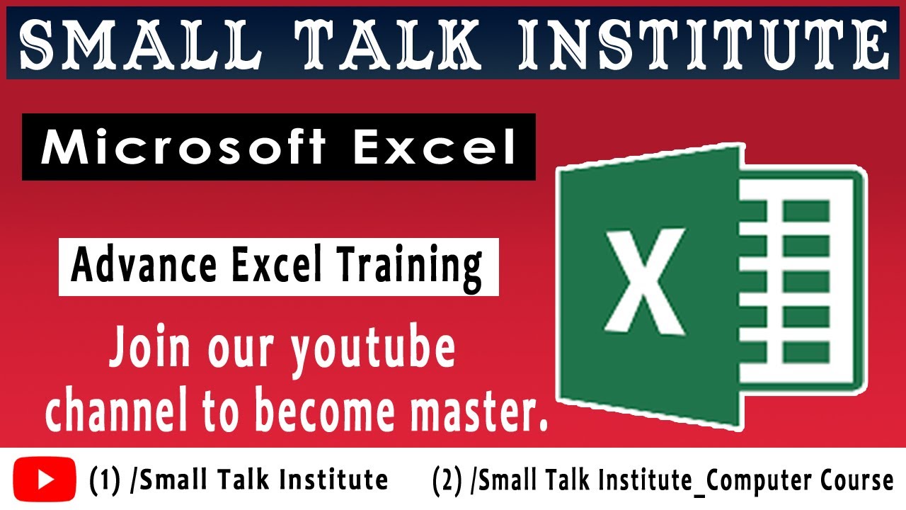 Advance Excel Part-1 I Small Talk Institute I Full Computer Course ...