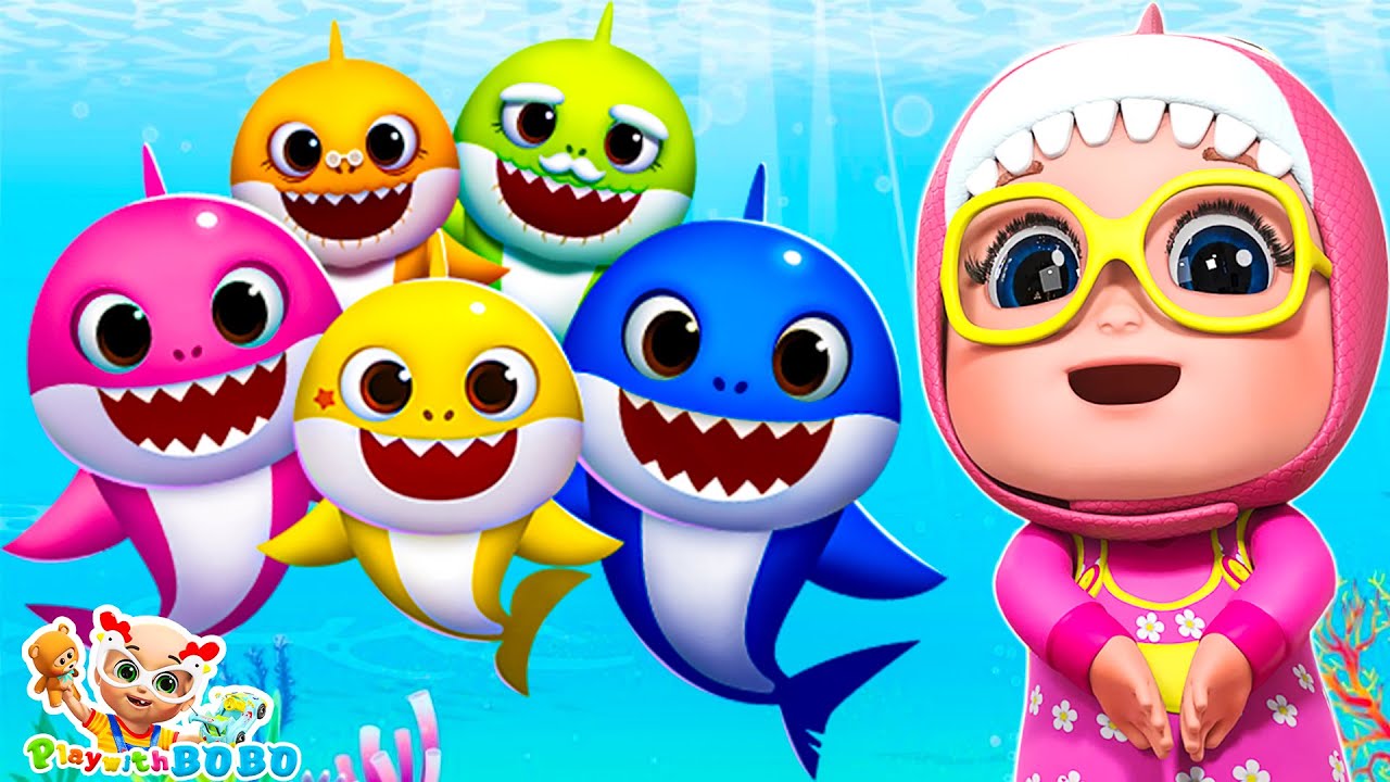 Colorful Baby Shark , Five Little Baby Shark | Nursery Rhymes & Kids ...