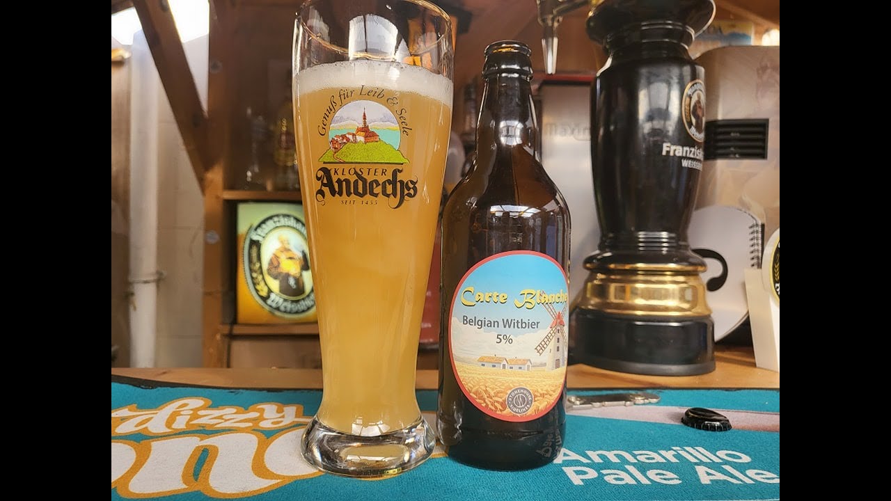 Carte Blanche Belgian Witbier 5% ABV Stonehouse Brewery Oswestry Vegan ...