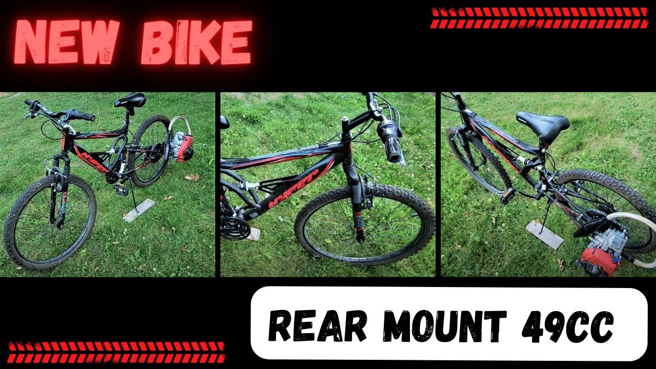 Full Suspension Mountain Bike Rear Mount 49cc Engine - YouTube