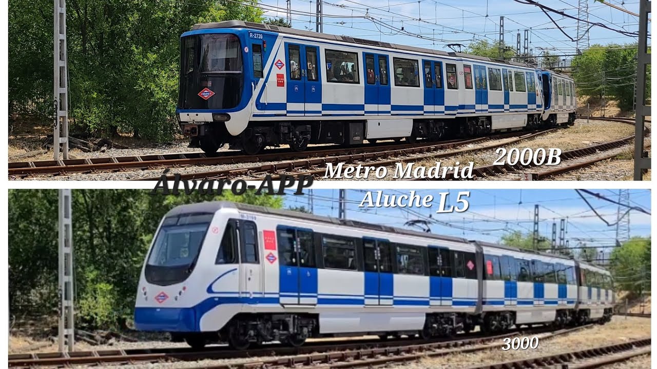 Metro Madrid series: 2000B y 3000 por Aluche L5 13/7/24 - YouTube