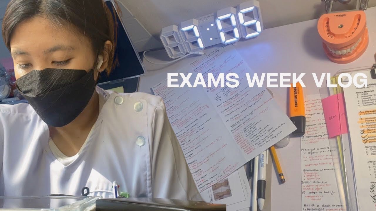 Exams Week Vlog: dmed student | 3 hrs sleep, studying in La Union ...