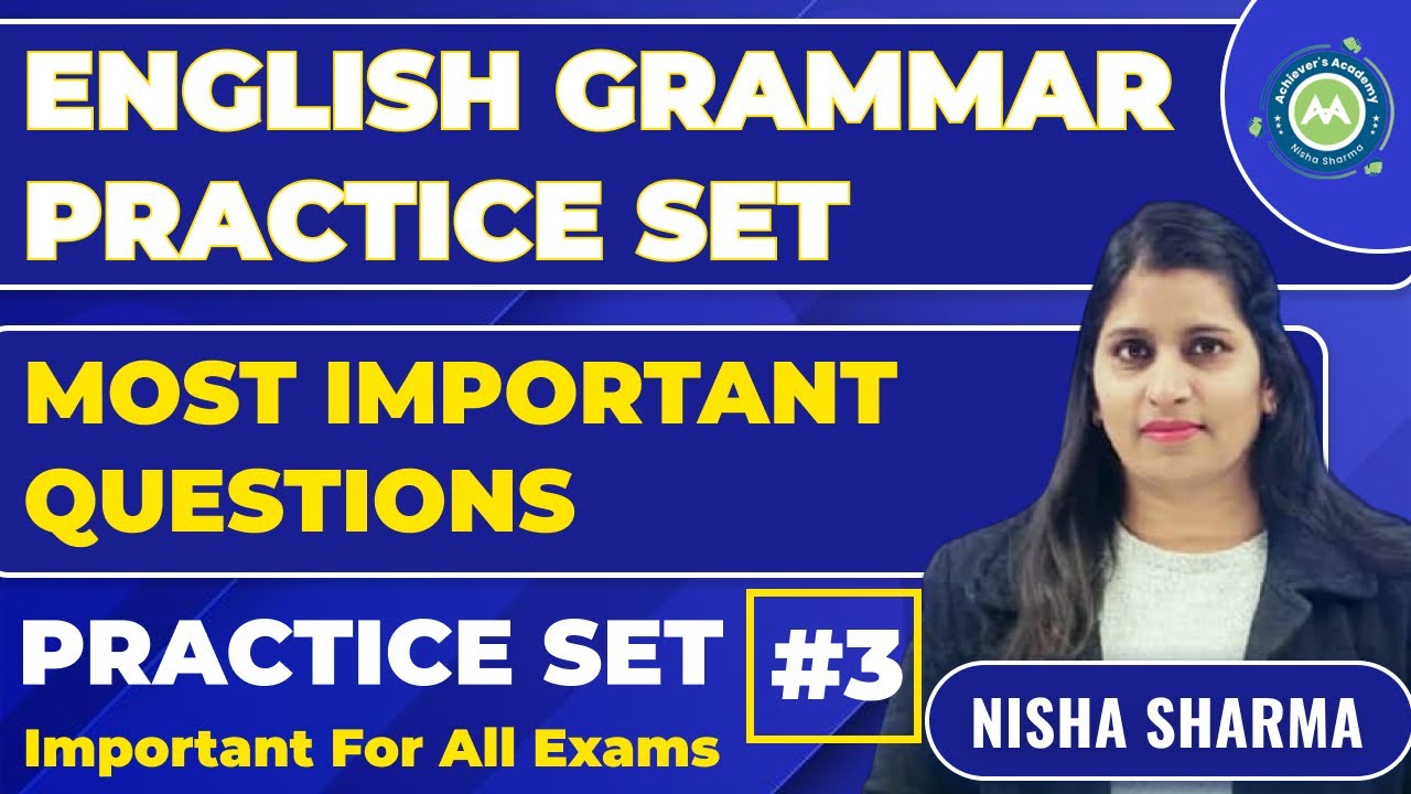 ENGLISH GRAMMAR PRACTICE # 4 IMP FOR ALL EXAMS BY NISHA SHARMA - YouTube