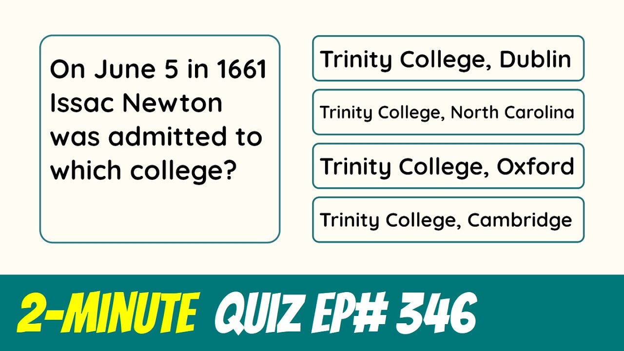 2 Minute Quiz - Episode #346 - YouTube