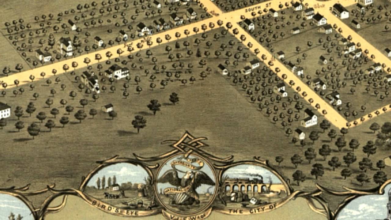 Princeton Illinois 1870 Panoramic Bird's Eye View Map 6650 - YouTube
