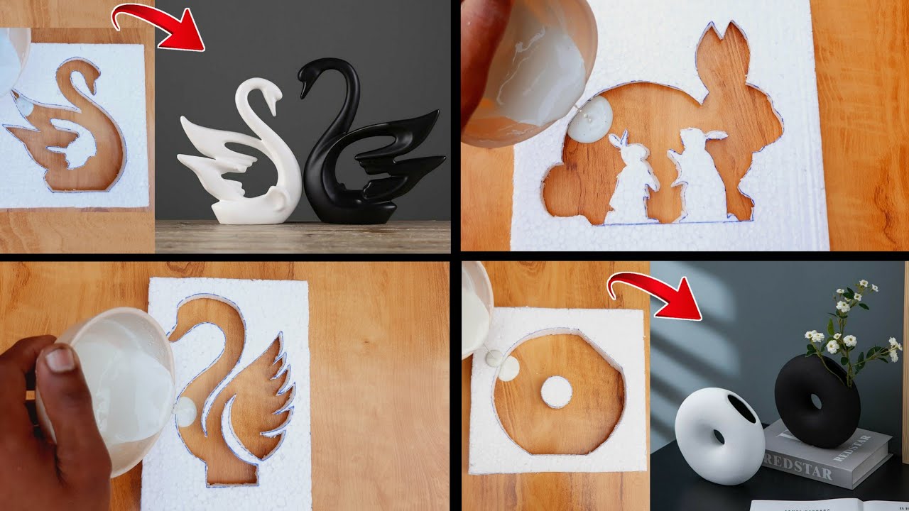 4 Easy White Cement Craft Ideas || Cement Craft Ideas || Home ...