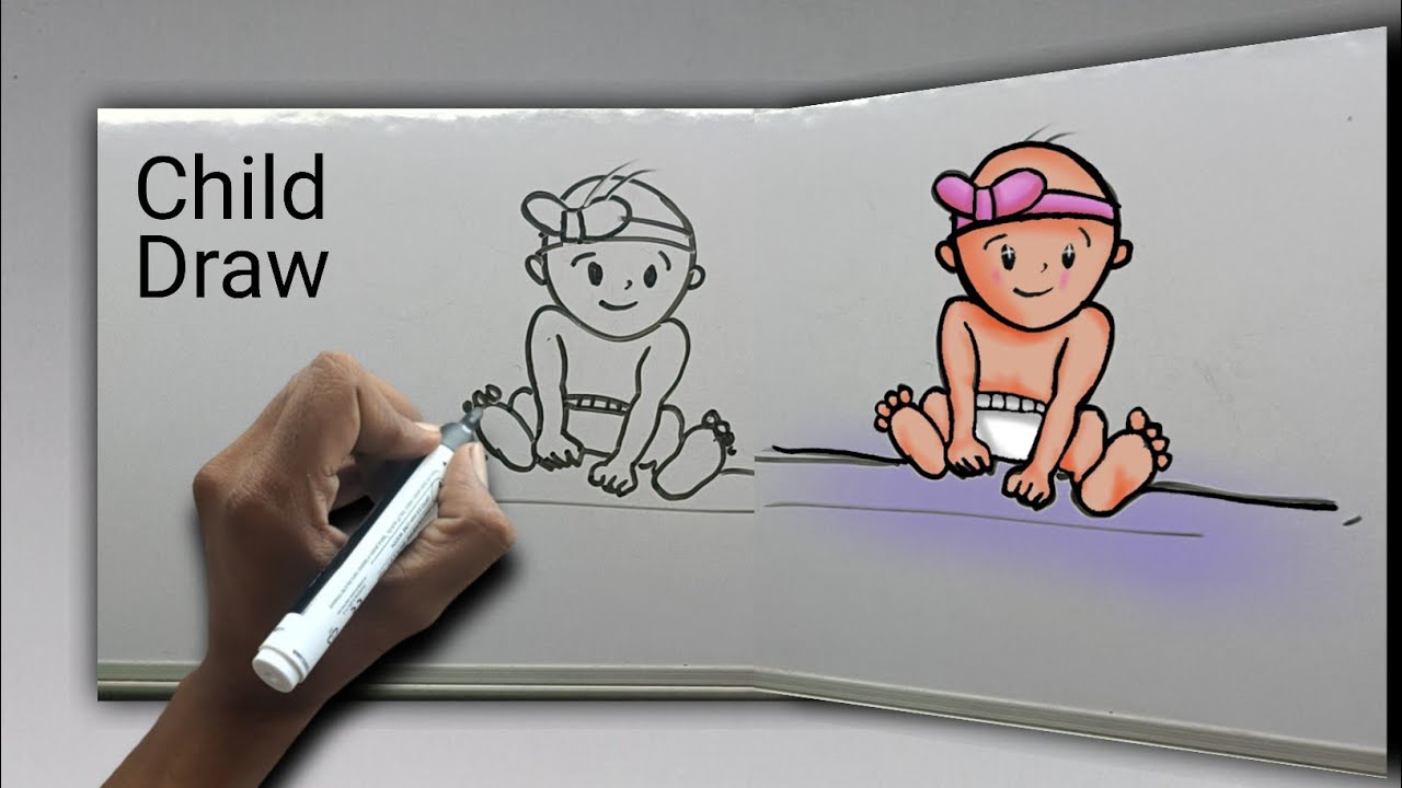 Cute Child Drawing // Drawing For kids , Painting and Colouring For ...