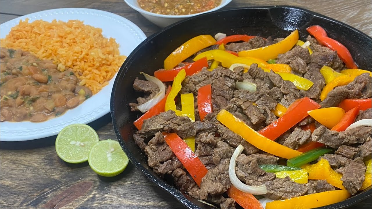 FAJITAS DE RES - Fajitas de Res Fácil y Sabrosa - Beef Fajitas - YouTube