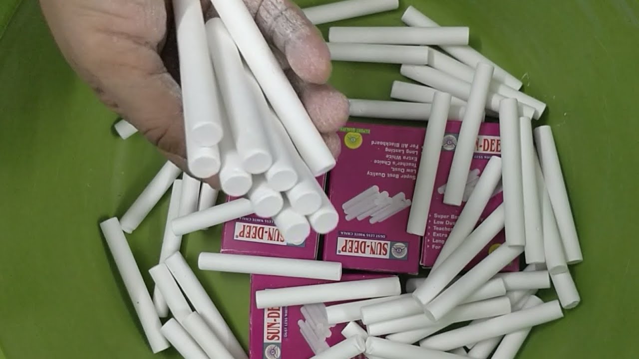 Chalk lovers || Unboxing Sun Deep White Chalk || Chalk breaking ...
