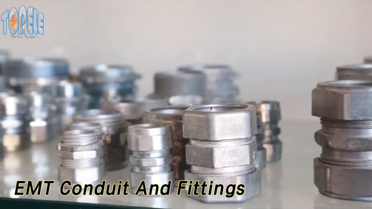 Steel EMT Conduit And Fittings Compression Connector NPT Thread - YouTube