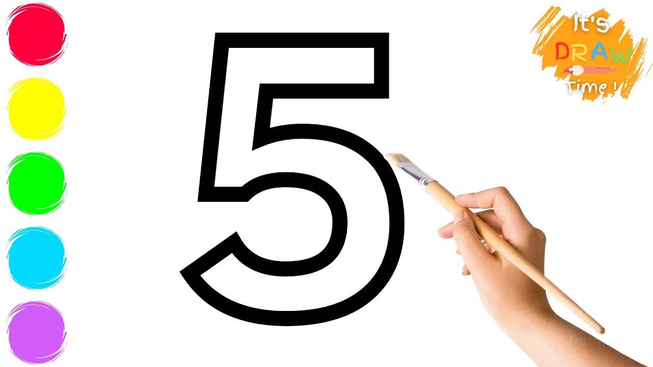 How to Draw with Gouache – Drawing Number Five | Step-By-Step Tutorial ...