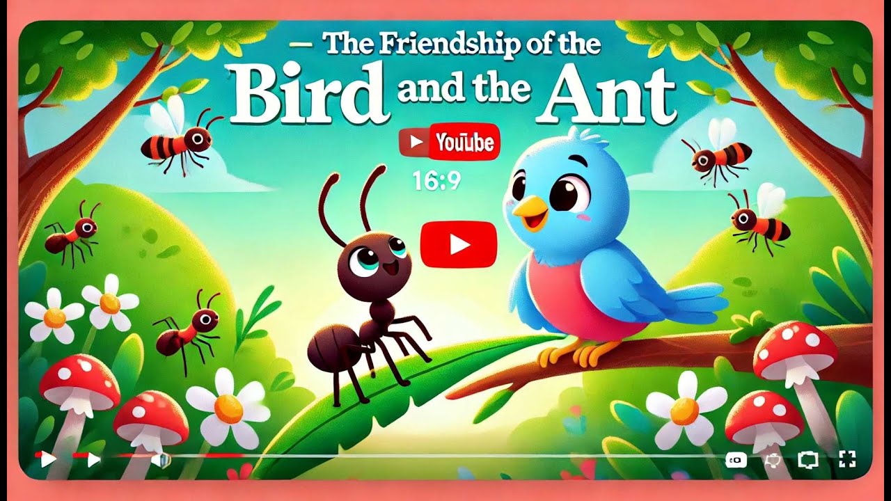 The Friendship of the Bird and the Ant | Animated Rhyming Story for ...