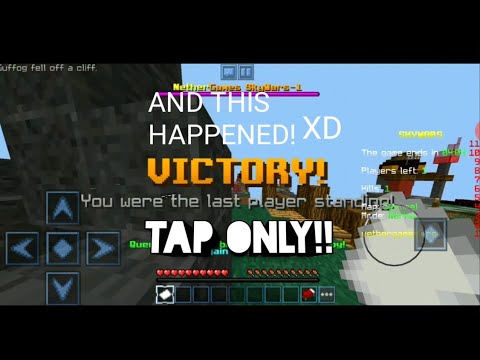 Touch screen ONLY CHALLENGE in nethergames!! MINECRAFT SKYWARS [HD ...