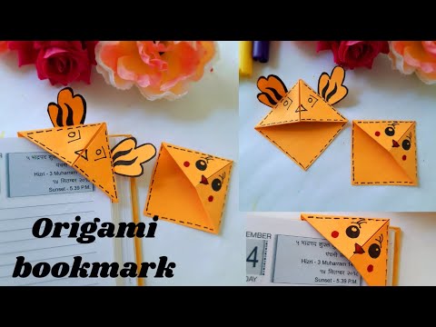 how to make origami bookmark/easy origami bookmark/diy easy bookmark ...
