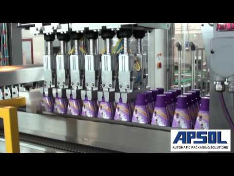 Apsol packaging line Home care liquid - YouTube