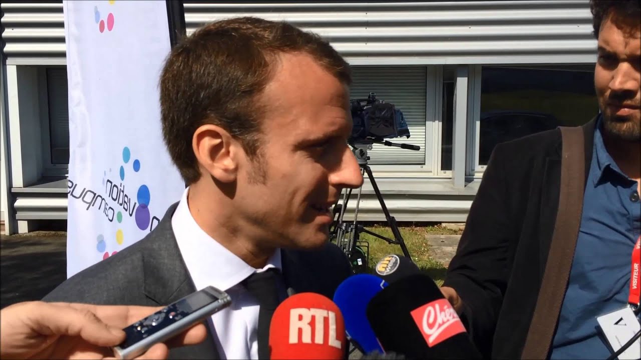 Emmanuel Macron visite Alcatel-Lucent Lannion - YouTube