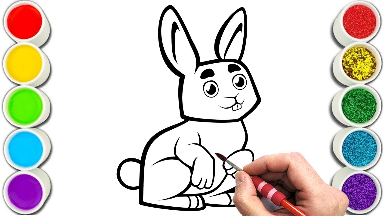 Cute Baby Rabbit Drawing, Painting & Coloring For Kids and Toddlers ...