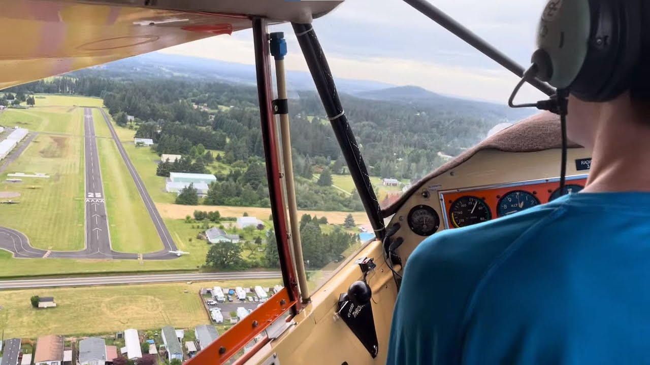 VERY Steep Slip - Piper J5 Cub - YouTube