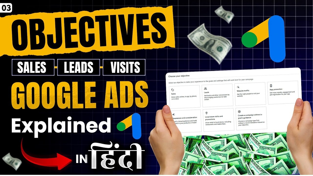 All Types of Objectives in Google Ads Explained in Hindi | Google Ads ...