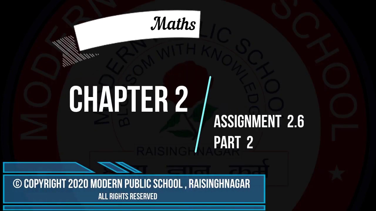 Class 7 । Maths । Chapter 2 । Assignment 2.6 । Part 2 । Q. 4 To 9 - YouTube