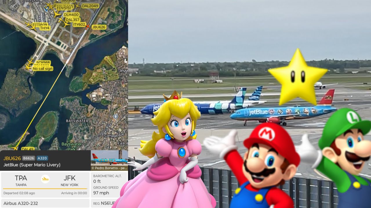Super Mario Comes to JFK Airport!! - YouTube