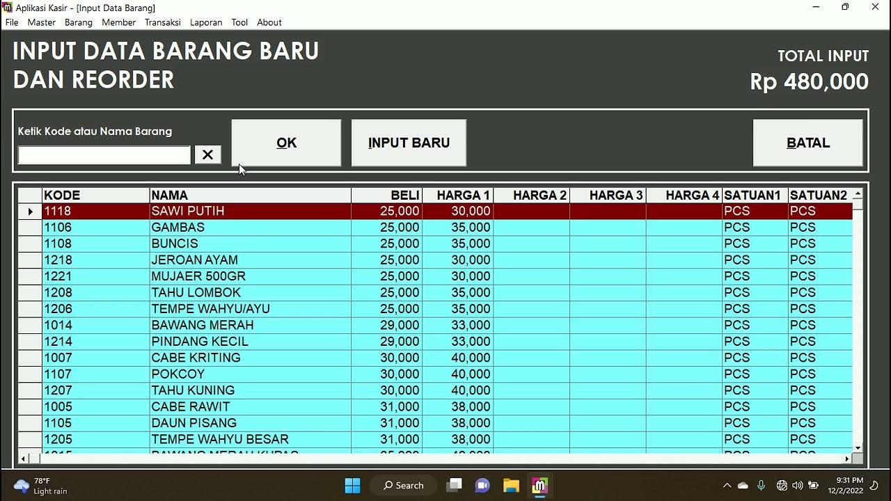 INPUT DATA BARANG Multi Satuan | Aplikasi Kasir Toko Sembako - YouTube
