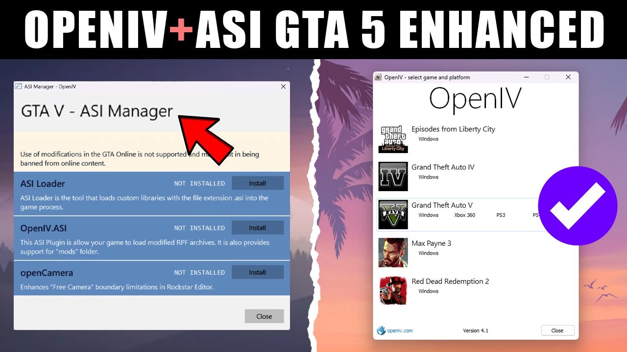 How to Install OpenIV in GTA V Enhanced + ASI Loader Files (100% ...