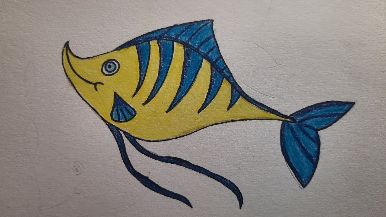 How to draw Fish l How to paint fish using oil pastels l easy Fish ...