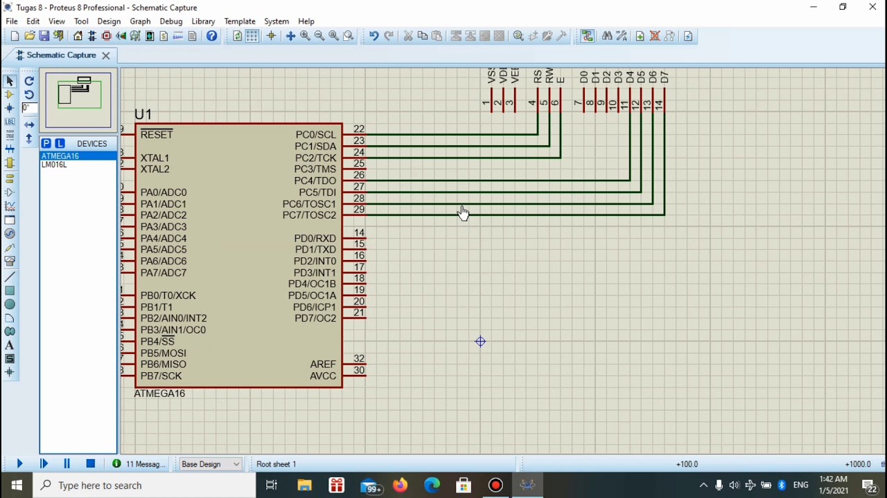 Simulasi Running Text Lcd Hello World Menggunakan Proteus Dan Code Vision Avr Youtube