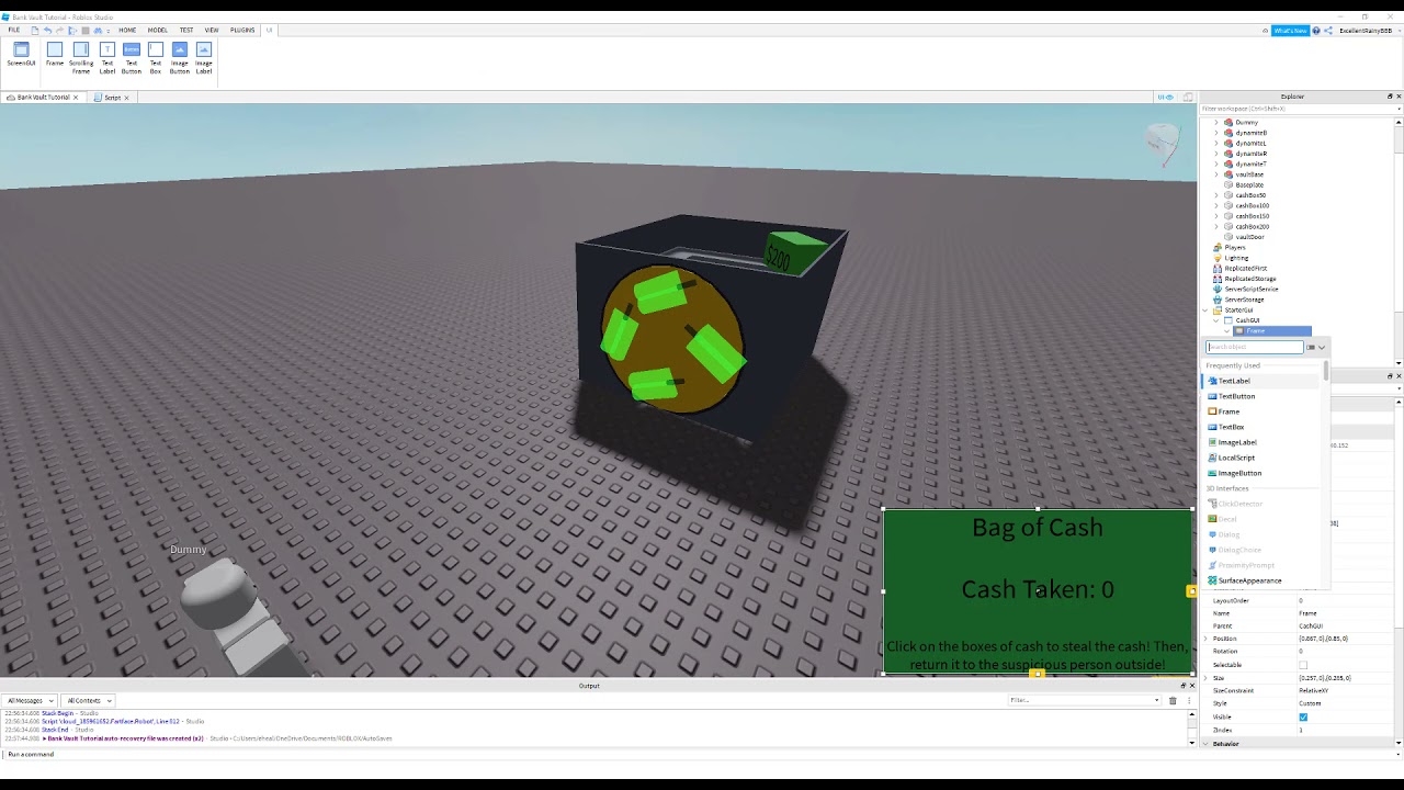 ROBLOX Studio | Robbable Bank Vault | Pt. 3 - YouTube