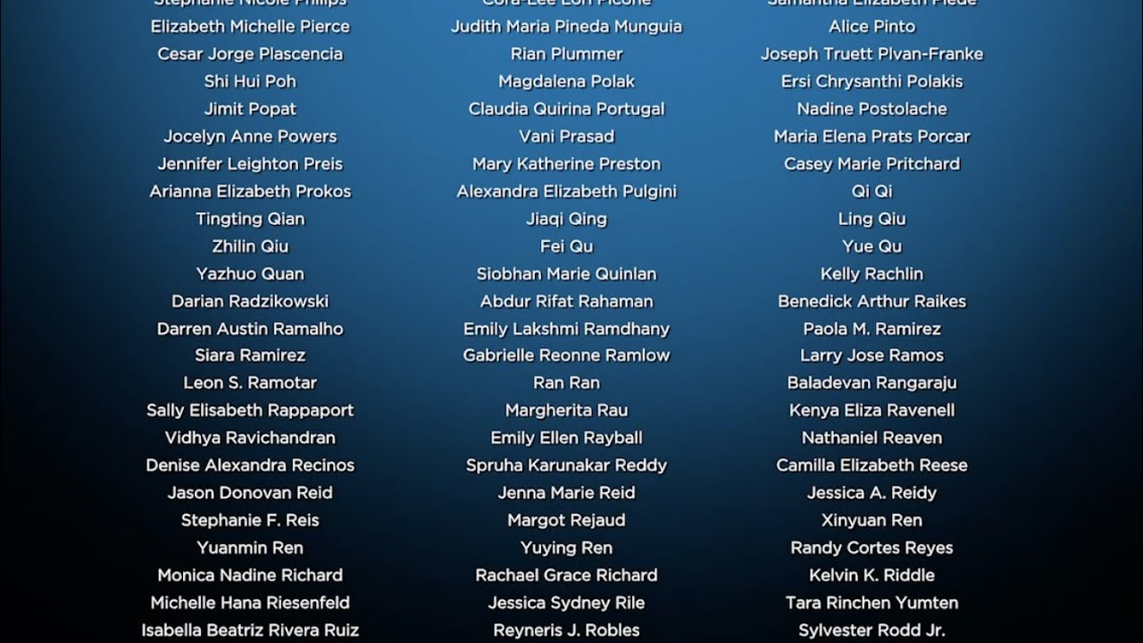 Scrolling of the Graduates’ Names - YouTube